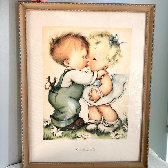 Vintage | Art | The Stolen Kiss Framed Vintage Litho With Glass Kiss ...